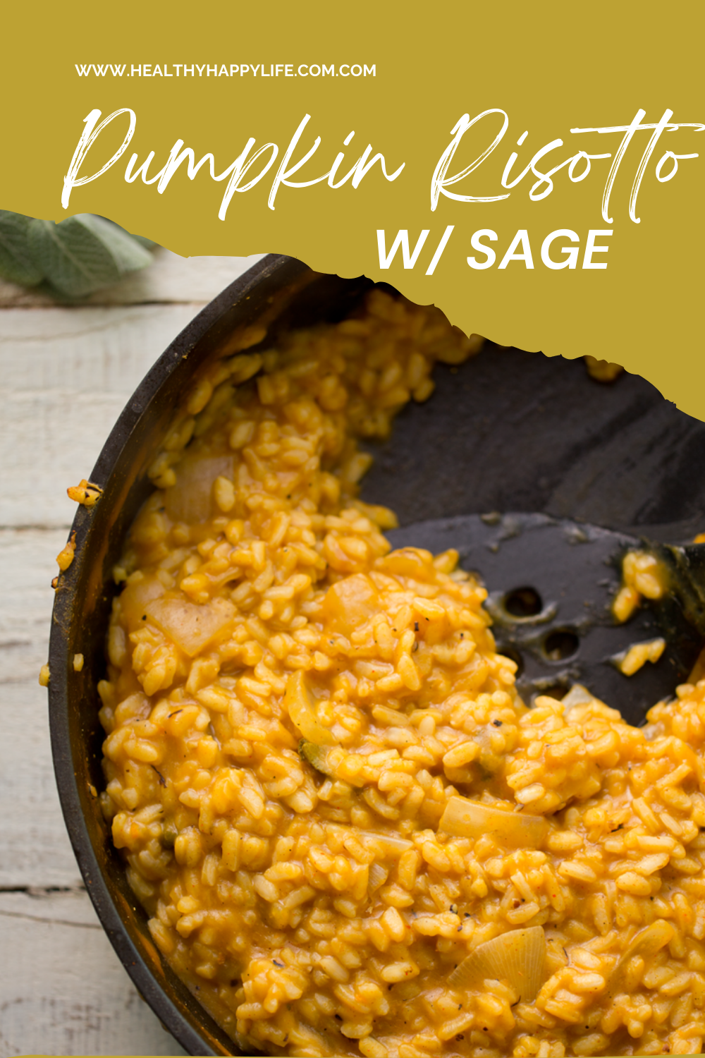 Pumpkin Risotto with Sage - HealthyHappyLife.com
