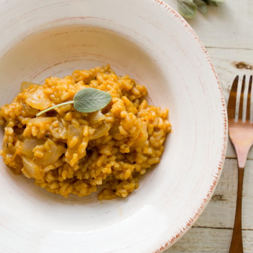 Pumpkin Risotto with Sage - HealthyHappyLife.com