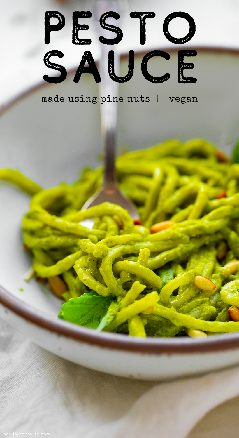 Pine Nut Pesto | recipe | - HealthyHappyLife.com