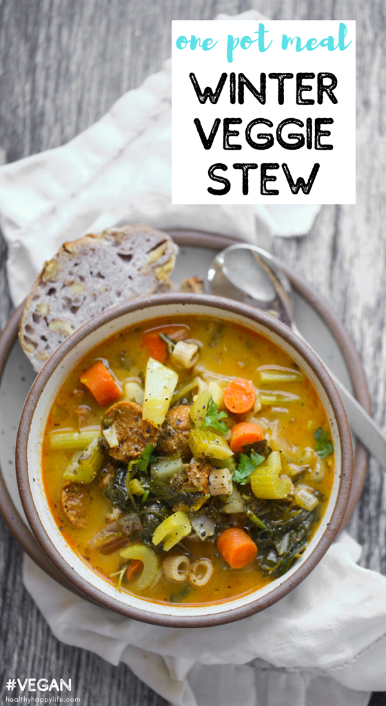 Winter Veggie Stew - One Pot Meal - HealthyHappyLife.com