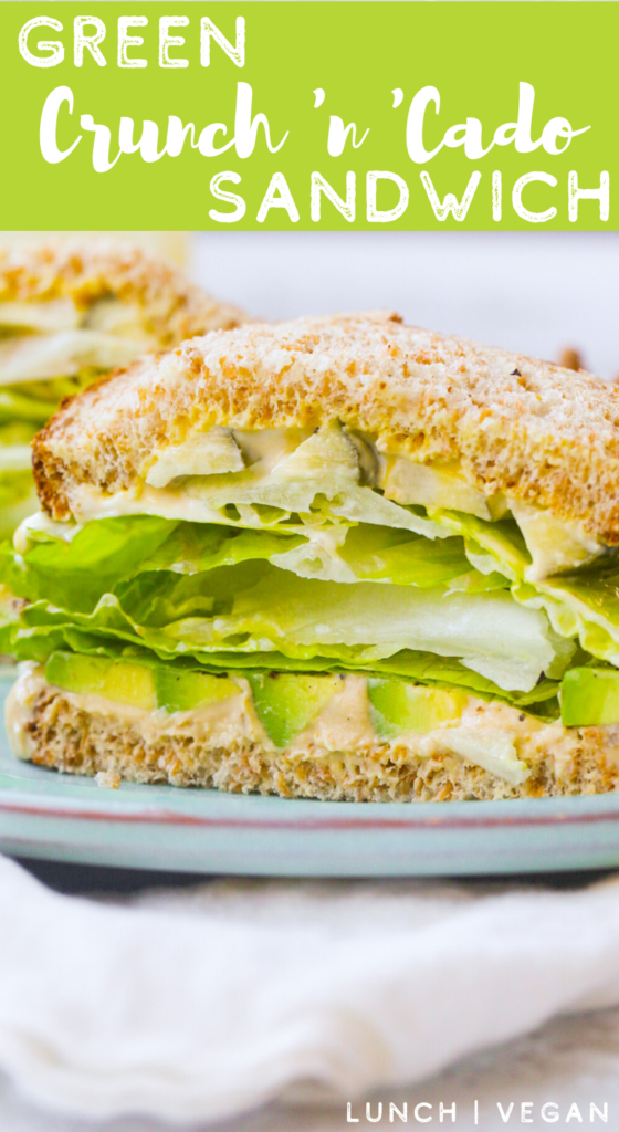 Green Crunch 'n 'Cado Sandwich - HealthyHappyLife.com