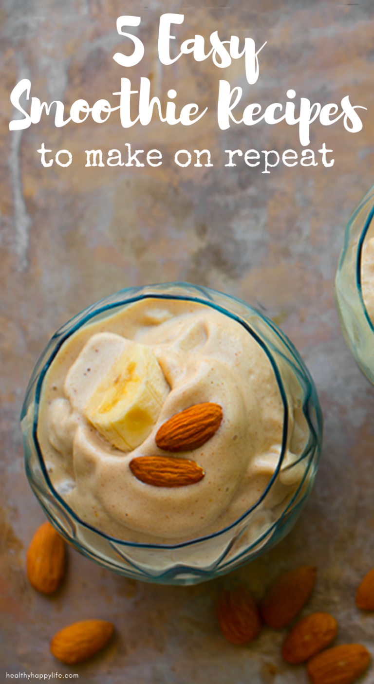 5 Easy Smoothie Recipes I Make on Repeat - HealthyHappyLife.com