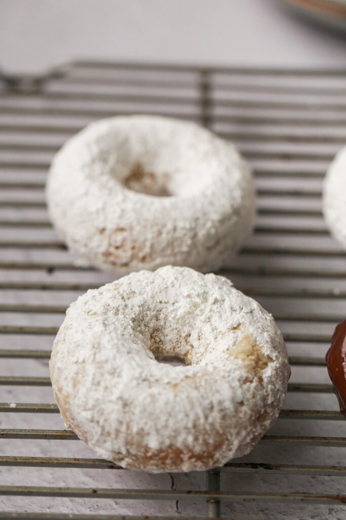 Fluffy Amazing Vegan Powdered Donuts - HealthyHappyLife.com