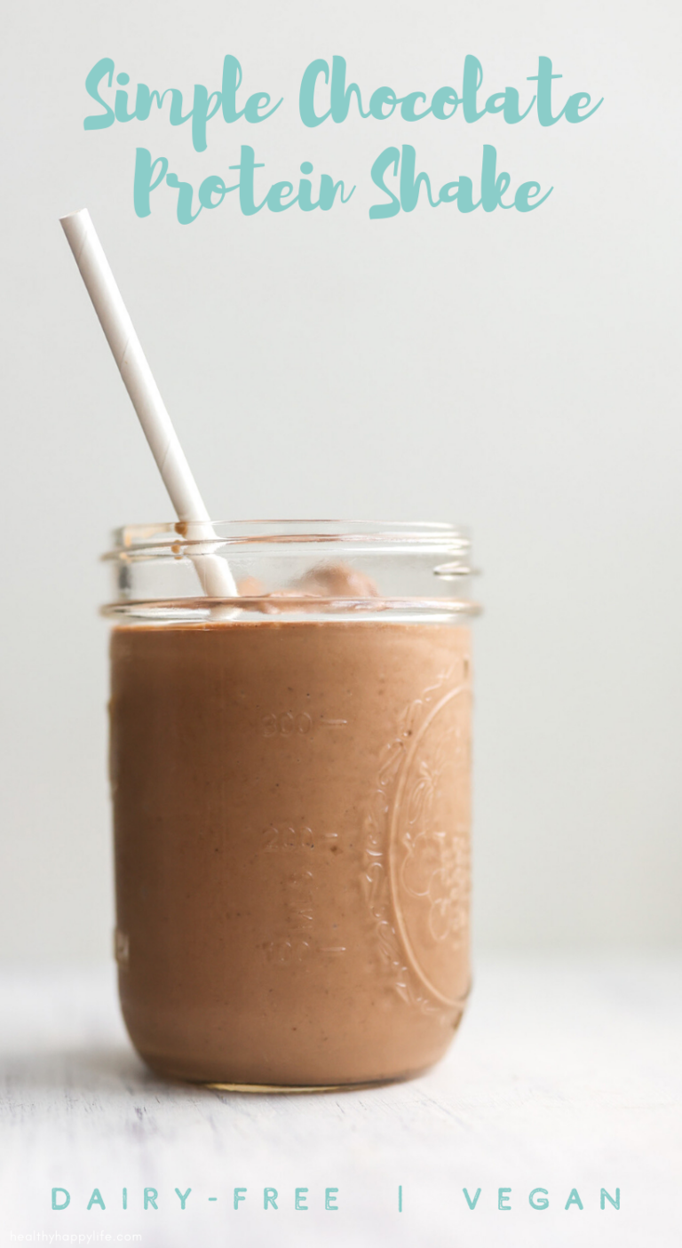 Simple Chocolate Protein Shake - HealthyHappyLife.com