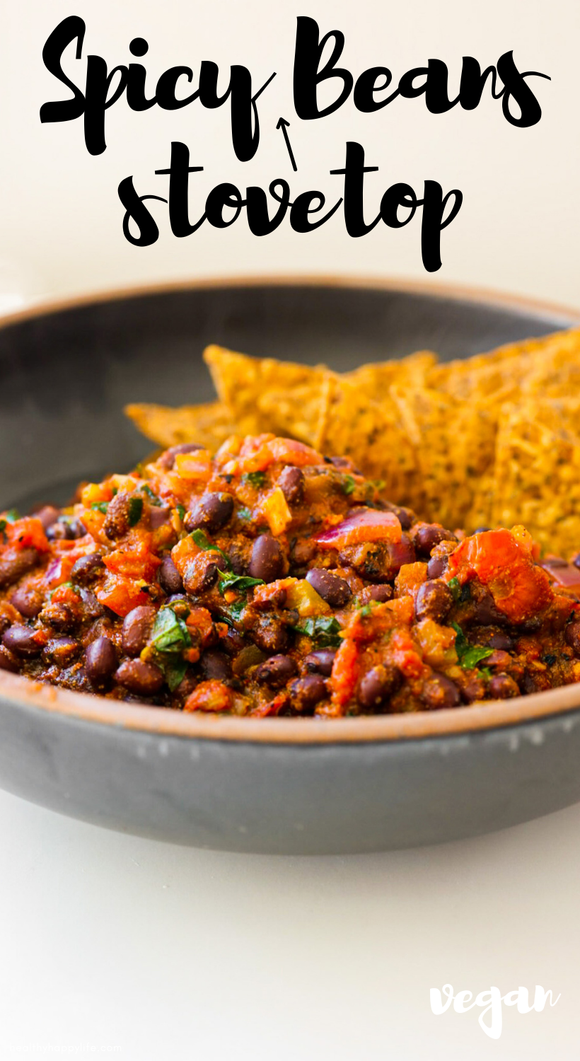 Spicy Stovetop Beans - HealthyHappyLife.com